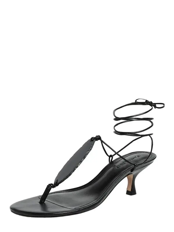 Farm Rio Stone Kitten Heel Sandals - Black