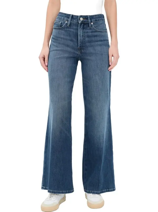Good American Good Waist Palazzo Ankle Jeans - Indigo1281