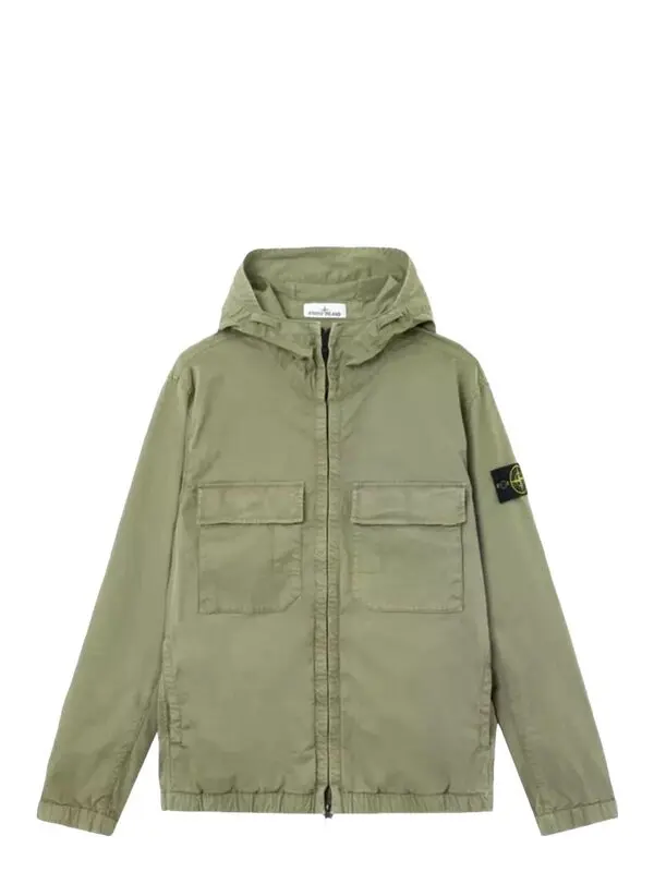 Stone Island Hooded Flap-pocket Jacket - Green