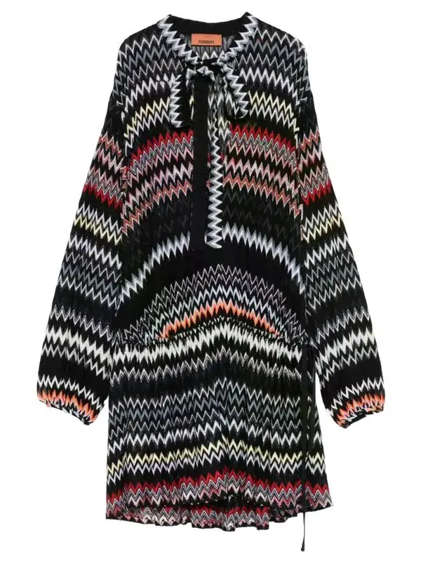 Missoni Chevron-pattern Mini Dress - Black
