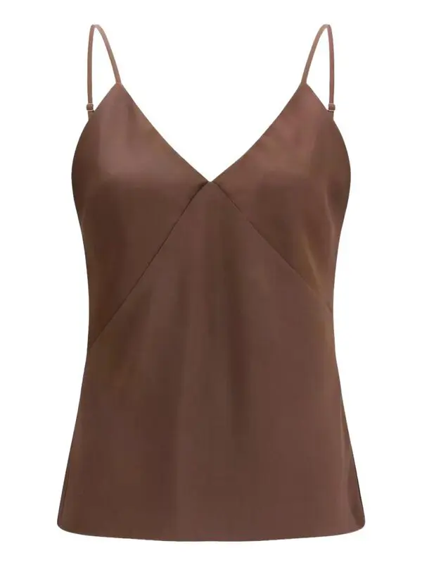 FORTE_FORTE V-neck Slip Tank Top - Brown