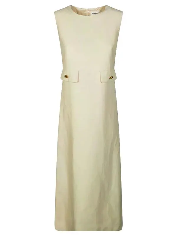 P.a.r.o.s.h Button Pocket Maxi Dress - Neutrals