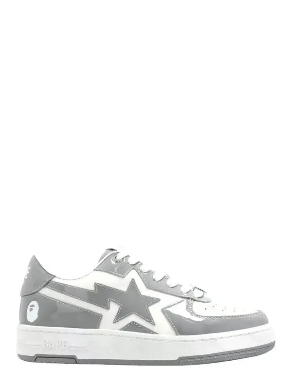 A BATHING APE Star Appliqué Leather Sneakers - White