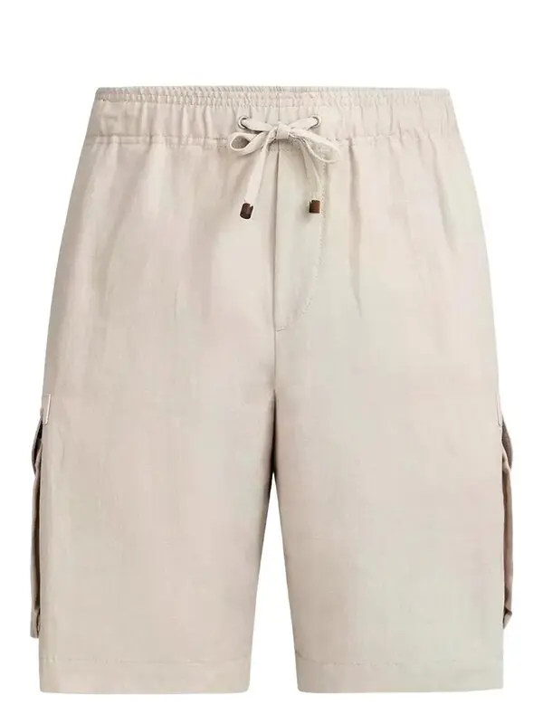 Brunello Cucinelli Linen And Cotton Drill Bermuda Shorts - Neutrals