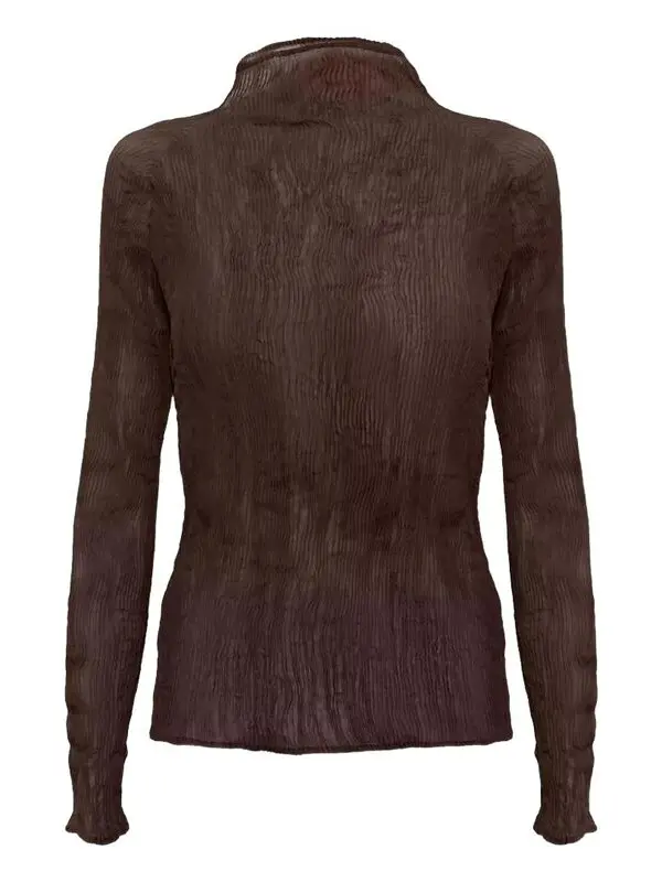 Issey Miyake High-neck Long-sleeve Top - Brown
