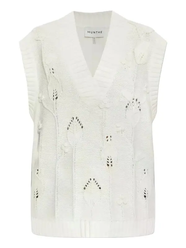 Munthe Baburi V-neck Knitted Vest - White