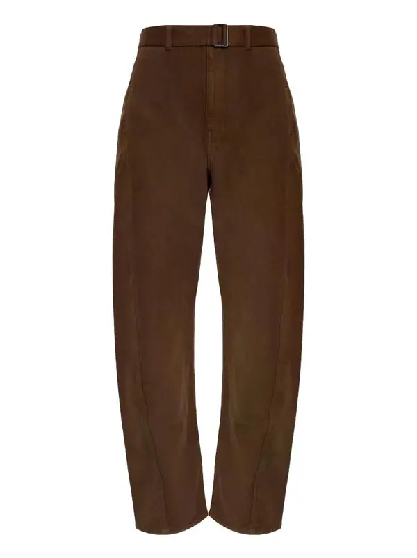 LEMAIRE Belted Trousers - Brown