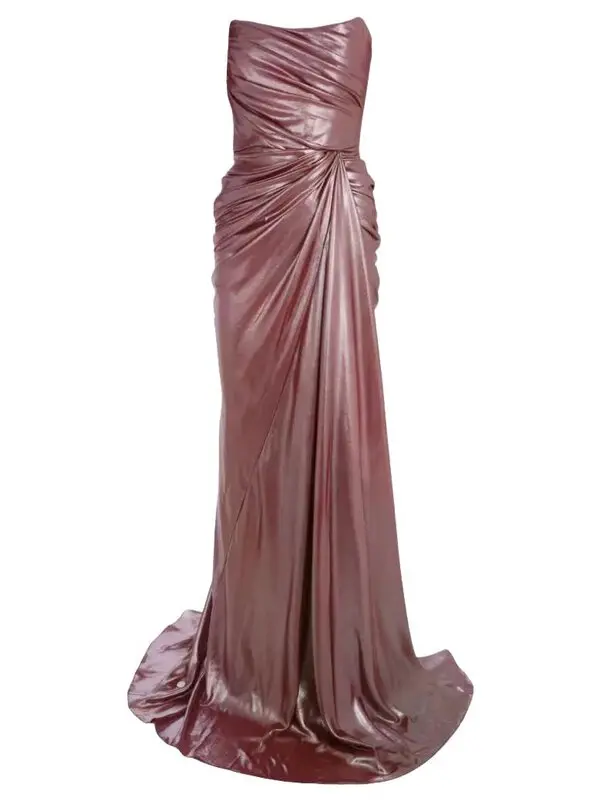RHEA COSTA Zaira Strapless Maxi Dress - Brown