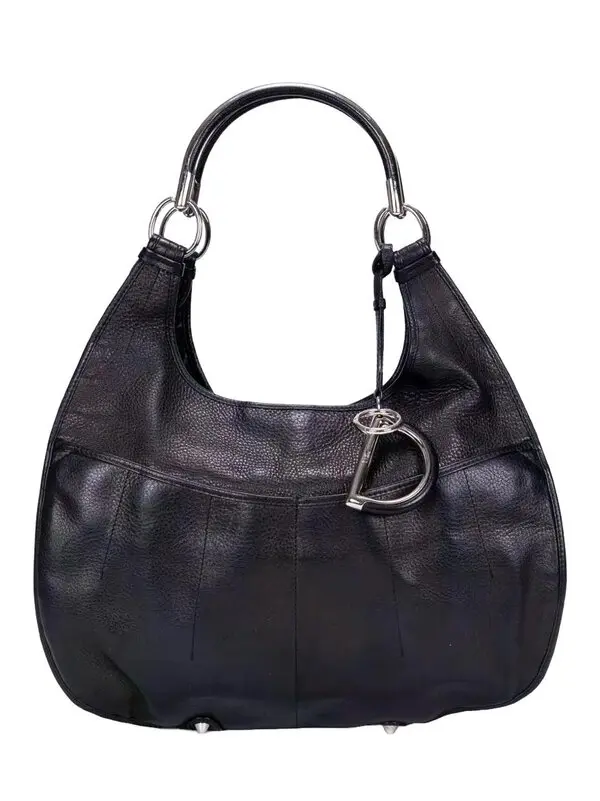 Dior Grand Sac Hobo Leather Shoulder Bag - Black