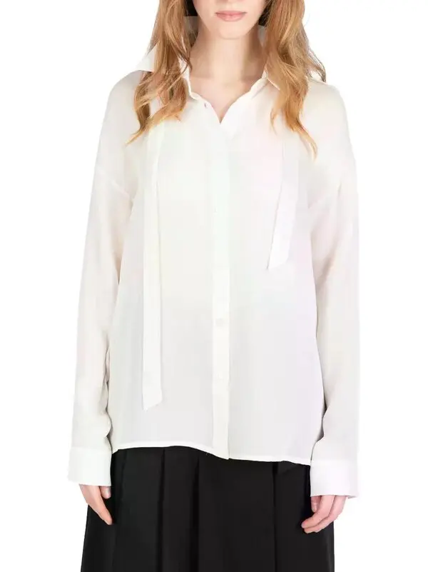 SOCIETE ANONYME Tie-detail Silk Shirt - White
