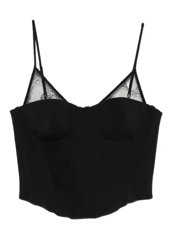 Patrizia Pepe Lace Detail Corset - Black
