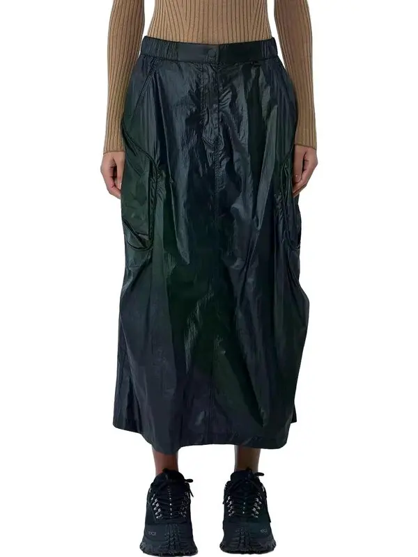 Moncler Crinkled-effect Cargo Skirt - Black