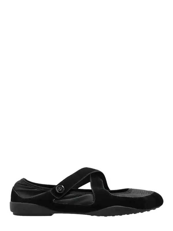 Tory Burch Romy Criss-cross Strap Ballet Flats - Black