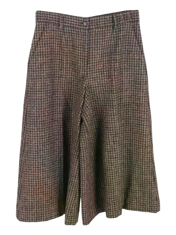 Dolce & Gabbana Houndstooth Wide Leg Shorts - Brown
