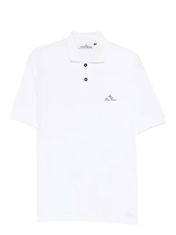 Stone Island Logo-embroidery Polo Shirt - White
