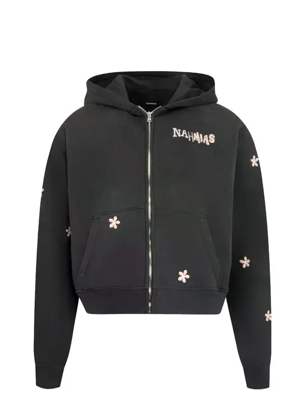 NAHMIAS Floral Gromes Zip-up Hoodie - Black