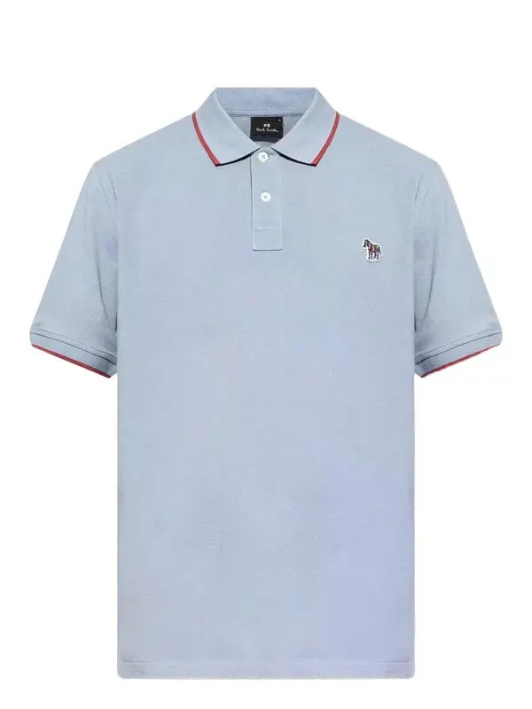 Paul Smith Zebra-patch Polo Shirt - Blue