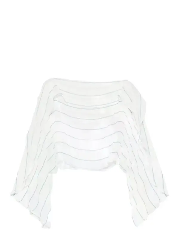 Bondi Born Striped Ruffled Top - White