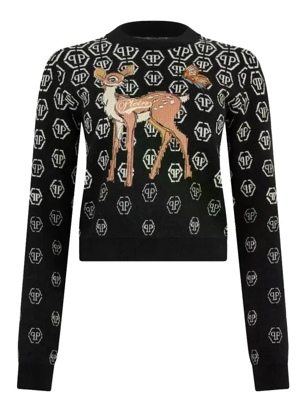 Philipp Plein Logo-embroidered Sweater - Black