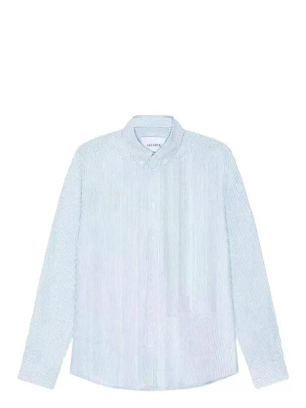 LES DEUX Striped Oxford Shirt - White
