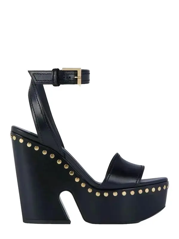 Givenchy Studded Wedge Sandals - Black
