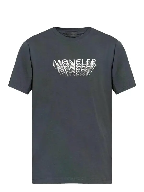 Moncler Crew-neck Logo T-shirt - Grey