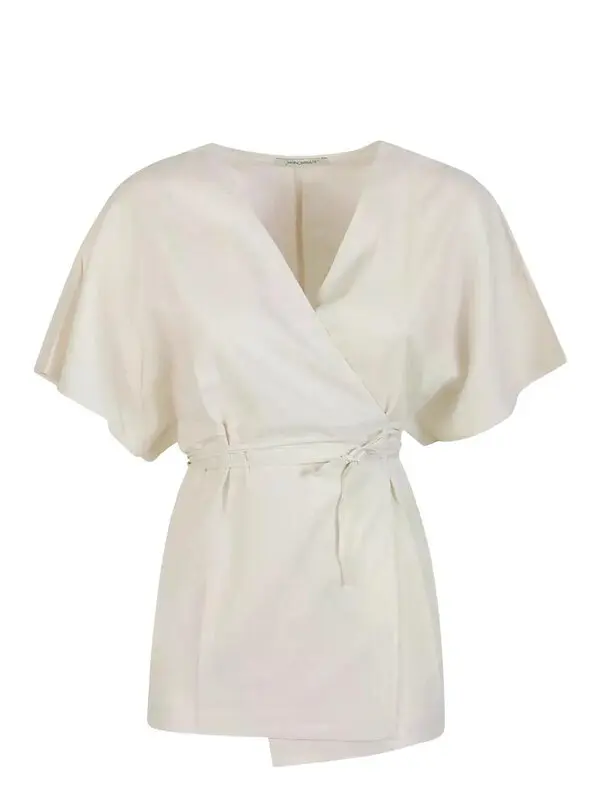 HINNOMINATE Wrap Belted Blouse - Neutrals