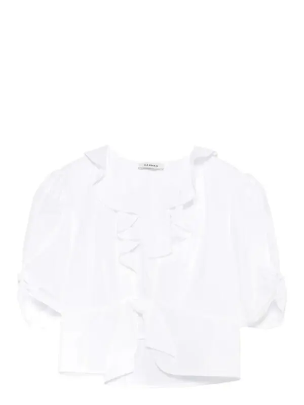 Sandro Ruffled-collar Blouse - White