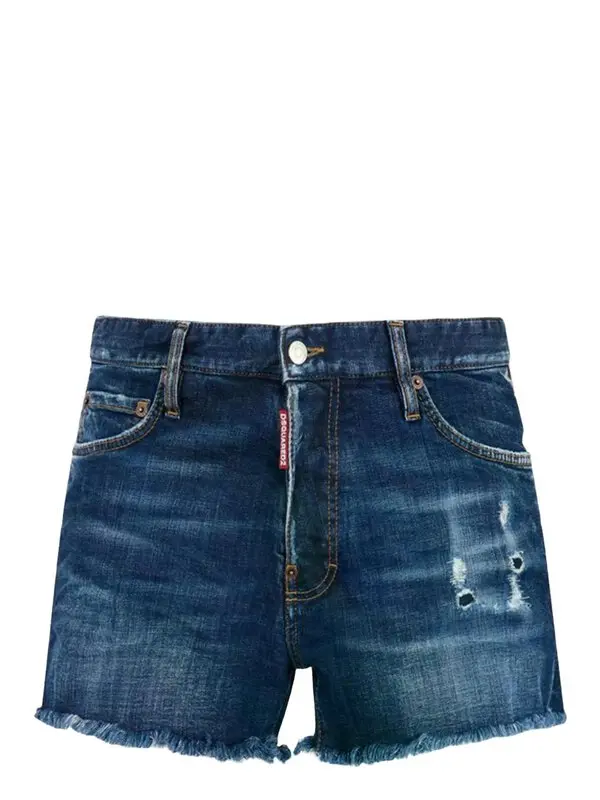 Dsquared2 Rebels Cut-off Denim Shorts - Blue