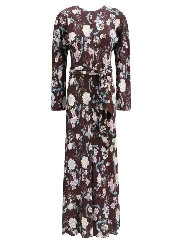 FORTE_FORTE Floral-print Maxi Dress - Brown