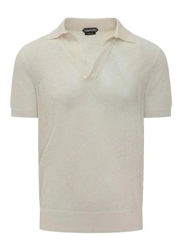 TOM FORD V-neck Polo Shirt - Neutrals