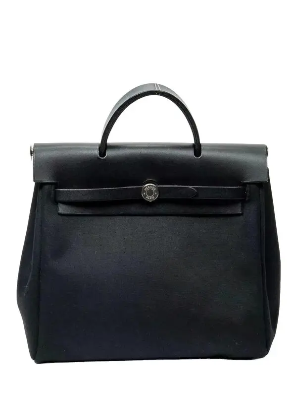 Hermès 2003 Pm Herbag Stamp Top Handle Bag - Black