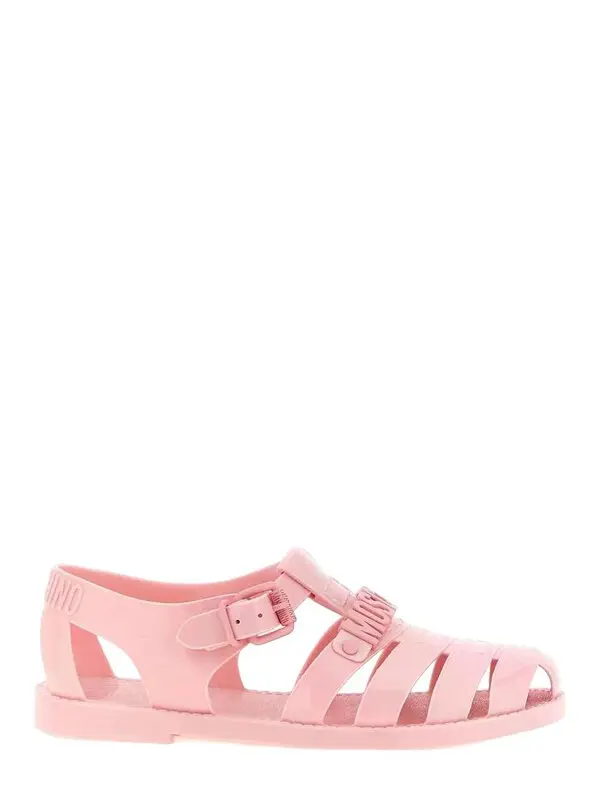 Moschino Logo Appliqué Sandals - Pink