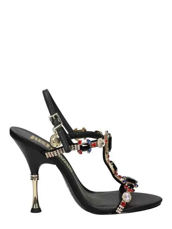 Just Cavalli Jeweled Slingback Sandals - Black