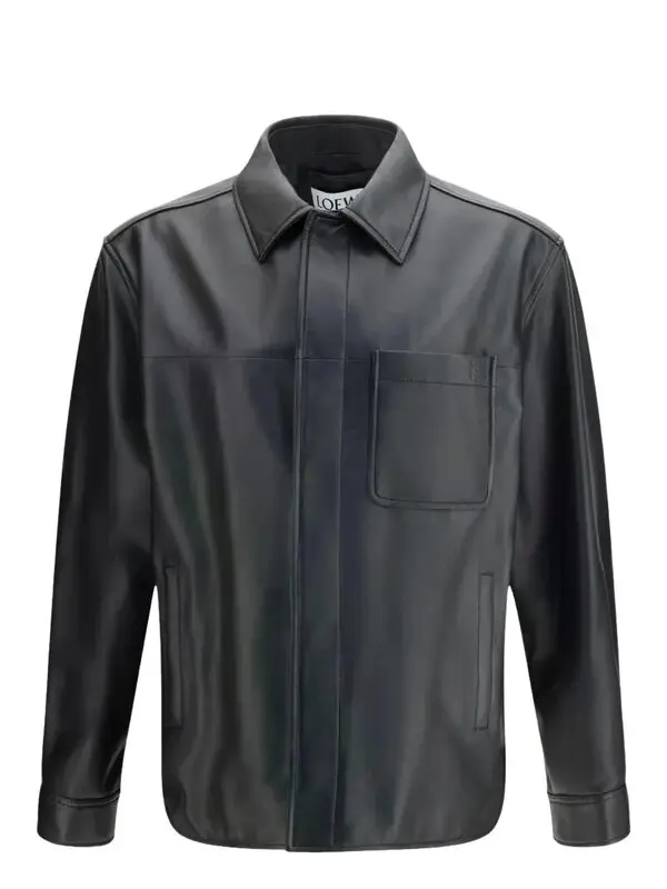 Loewe Leather Shirt - Black