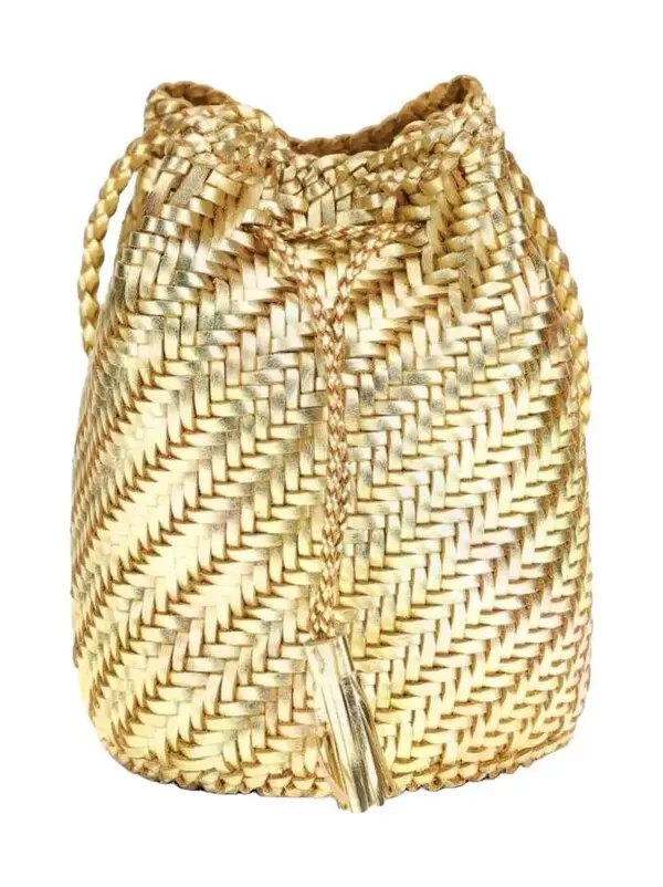 Dragon Diffusion Pompom Drawstring Bucket Bag - Gold