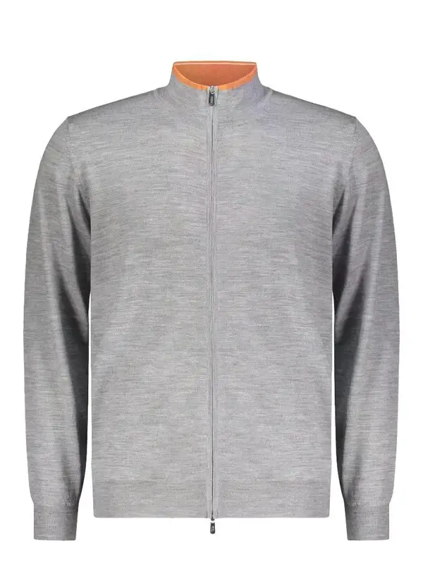 Fedeli Zip High-neck Cardigan - Grey