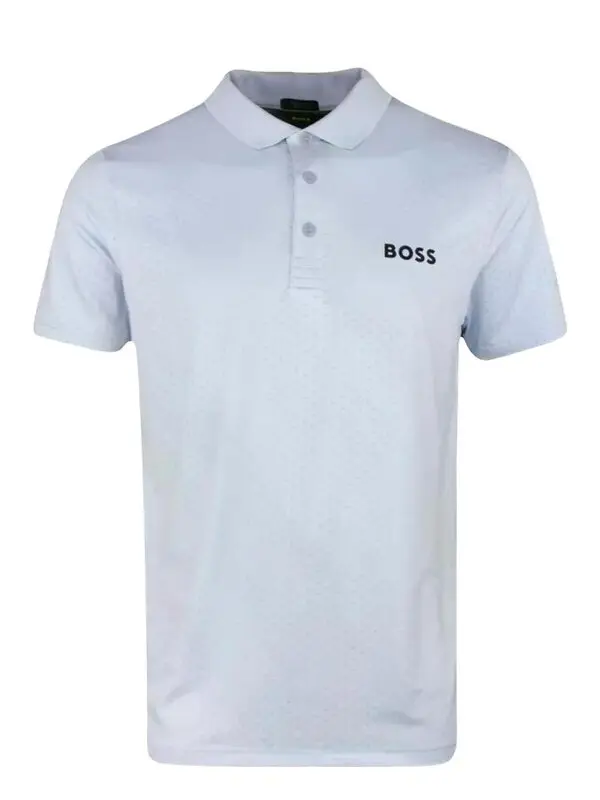 BOSS Logo-detail Patterned Polo Shirt - Purple