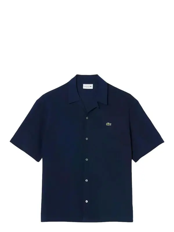 Lacoste Short-sleeve Button-up Shirt - Blue