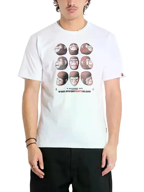 A BATHING APE Polygon Ape Head Graphic T-shirt - White