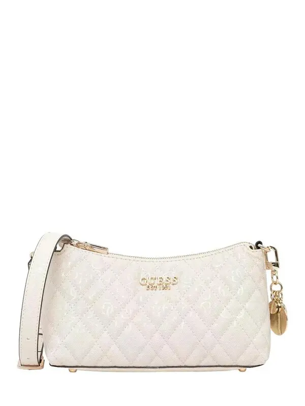Guess Isemay Charm-detail Shoulder Bag - White