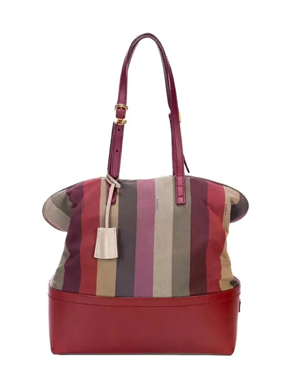 Fendi Striped Handbag - Red