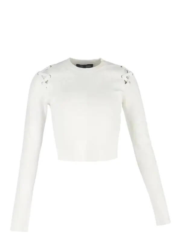 Proenza Schouler Lace-up Cropped Top - White