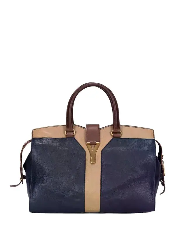 Saint Laurent Cabas Y-line Leather Satchel - Blue