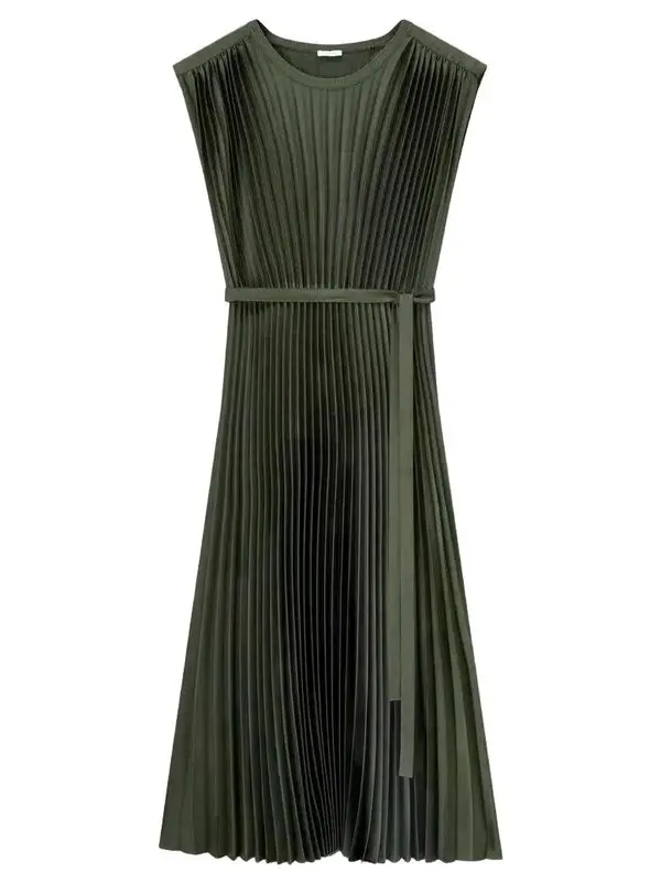 JOSEPH Plissé Tie Dress - Green