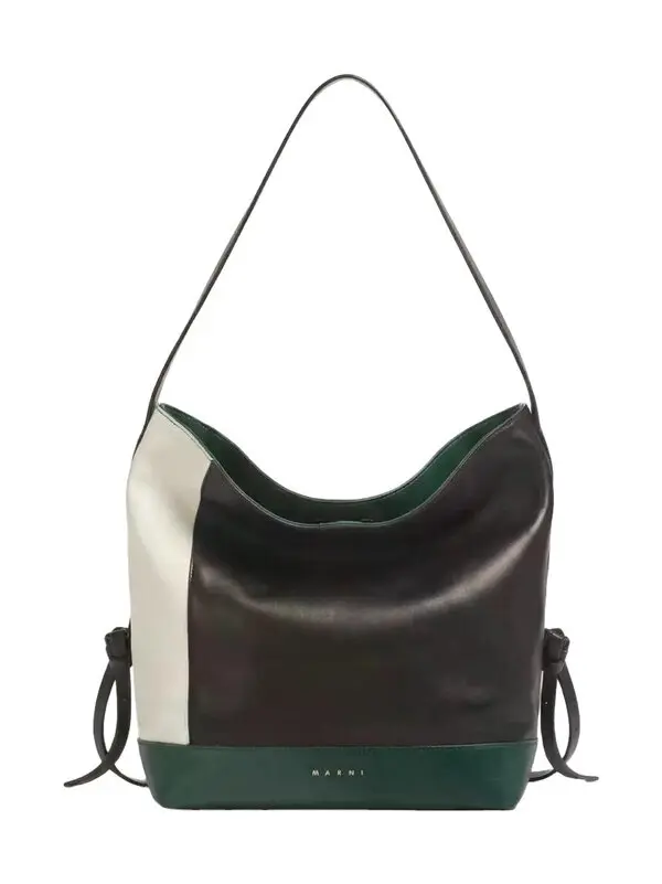Marni Large Leather Shoulder Bag - Black
