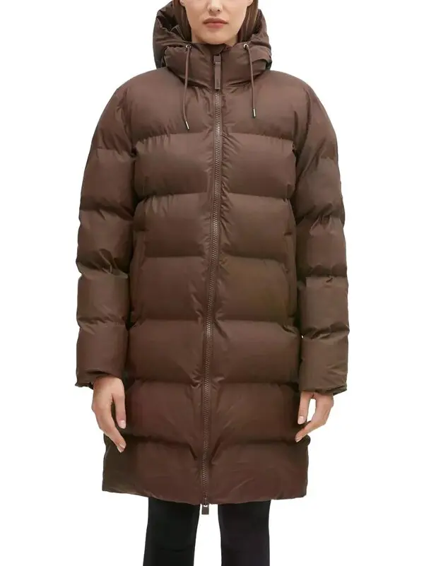 Rains Hooded Padded Jacket - Brown