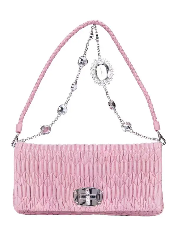 Miu Miu Cloque Chain Bag - Pink