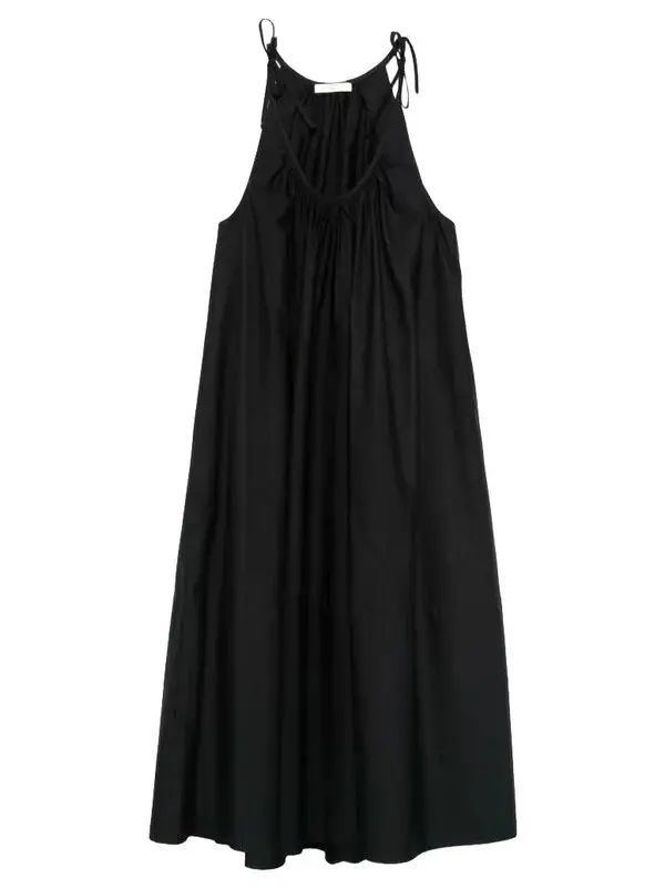 Co Tie-straps Gathered Maxi Dress - Black