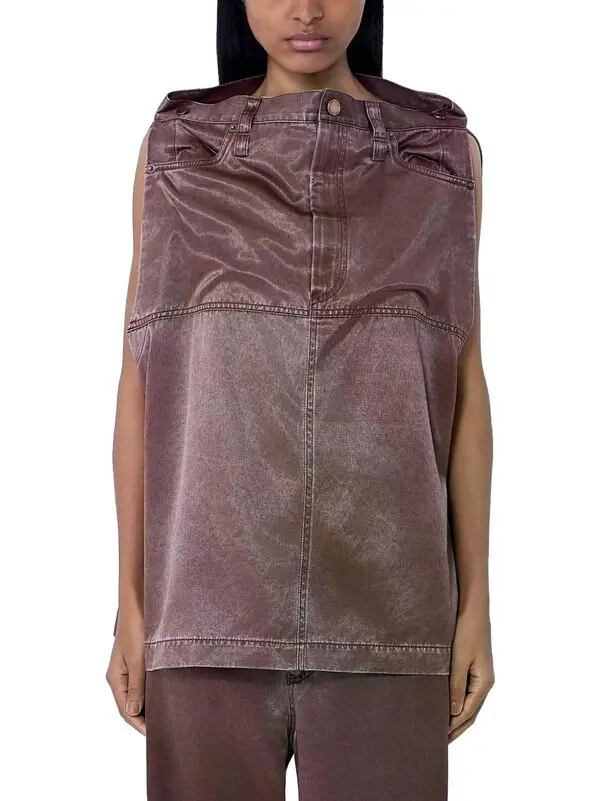 Issey Miyake Structured Sleeveless Top - Brown